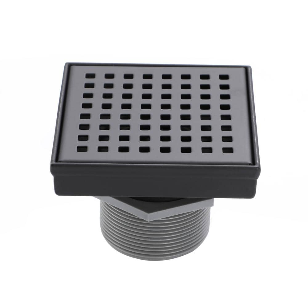 Design House 4 in. Stainless Steel Square Shower Drain with Modern ...