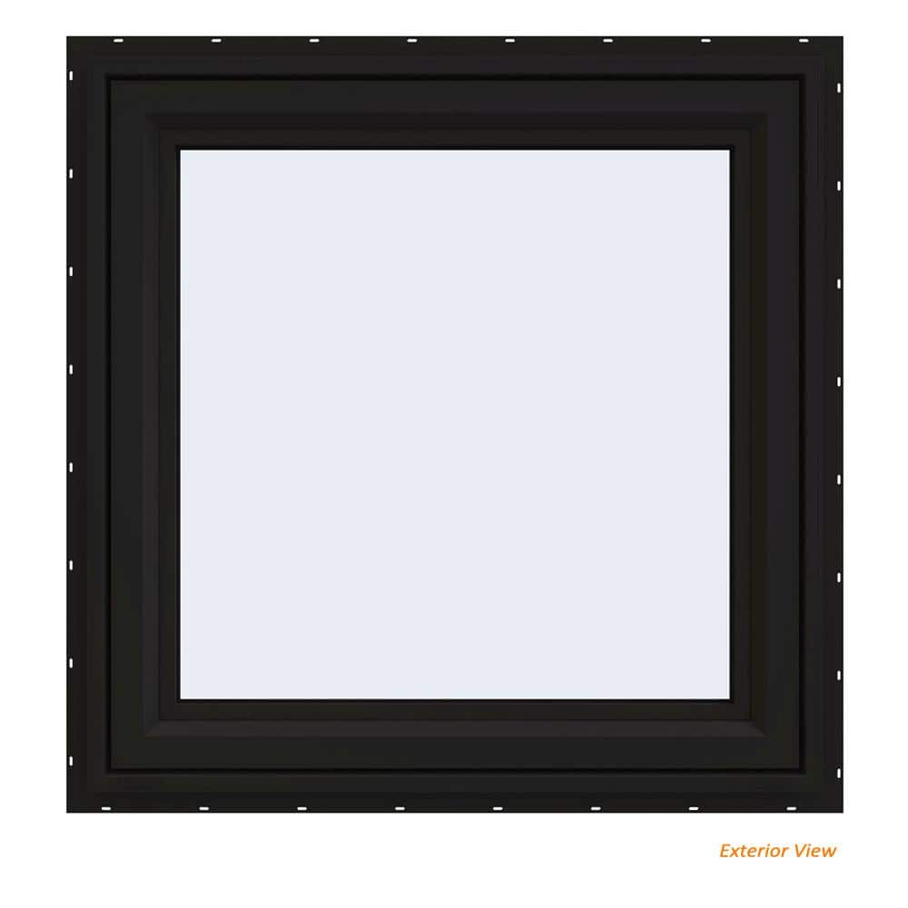 JELD-WEN 30 in. x 30 in. V-4500 Series Black Exterior/White Interior ...