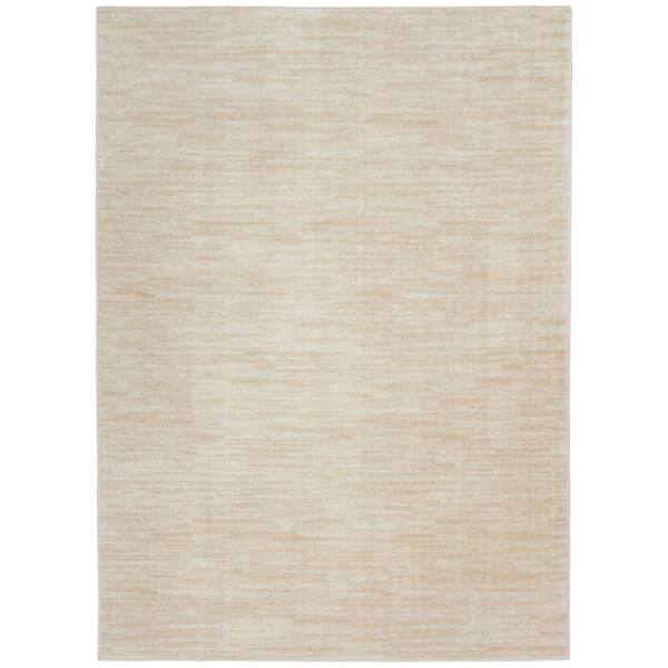 Nourison Essentials 5 ft. x 8 ft. Ivory Beige Solid Contemporary Indoor ...