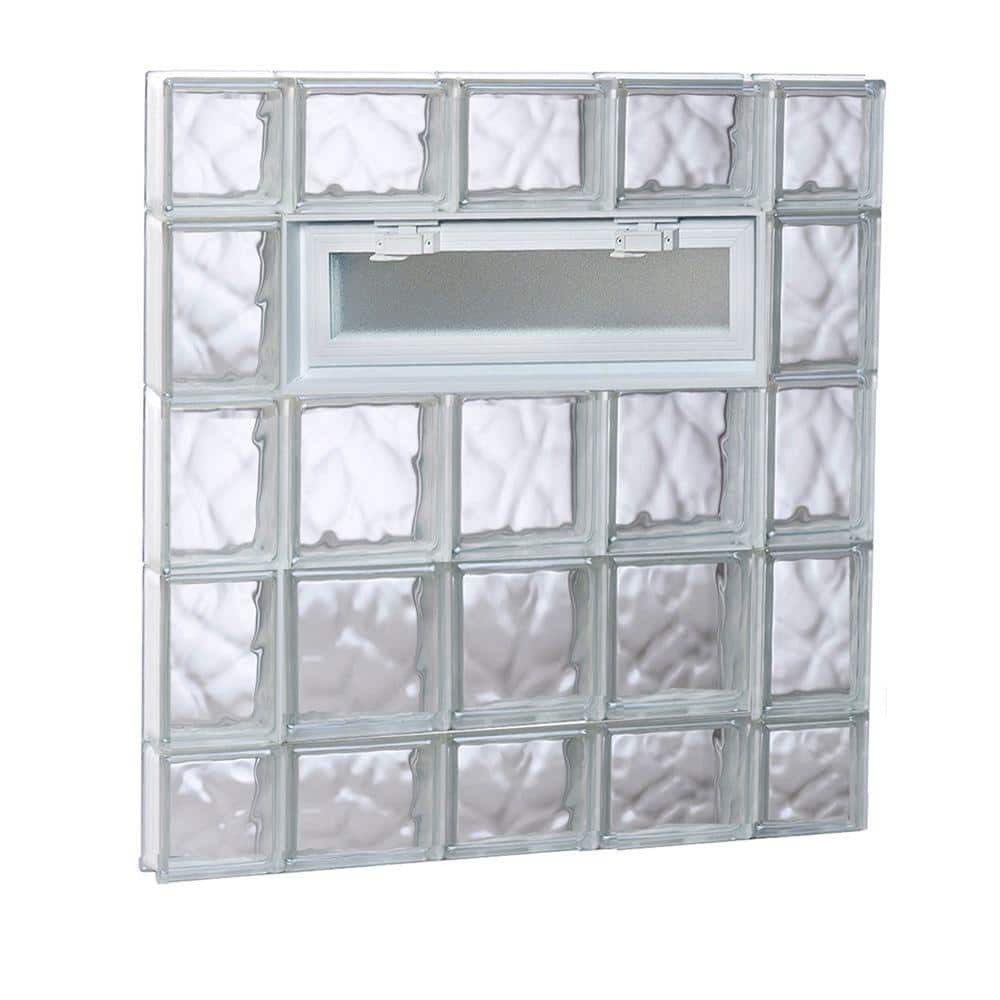 Clearly Secure 34.75 in. x 34.75 in. x 3.125 in. Frameless Wave Pattern ...