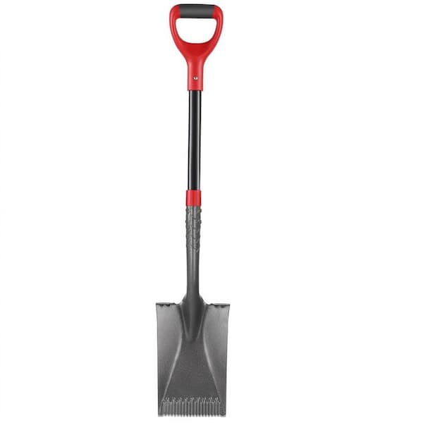 MISOPILY Carbon Steel Blade 41 in. Wood Handle D-Grip Cold Rolled Steel ...