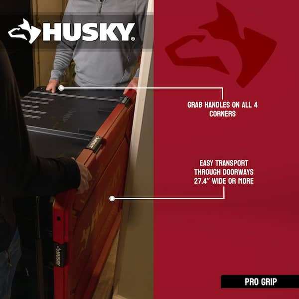 Husky 170 Gal. Pro Grip Storage Tote in Black with Red Lid 999-170G ...