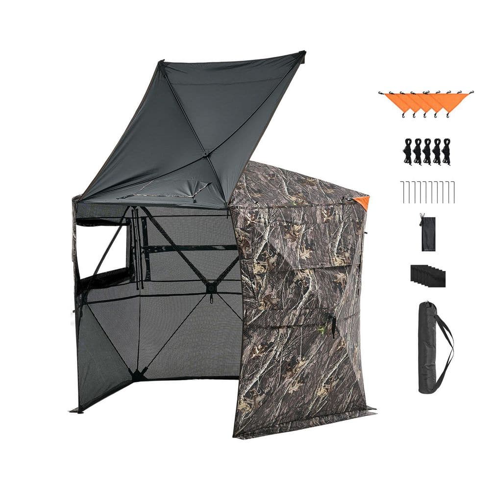 VEVOR 288° See-Through 5-Side Hunting Blind, 6-7 Person Portable ...
