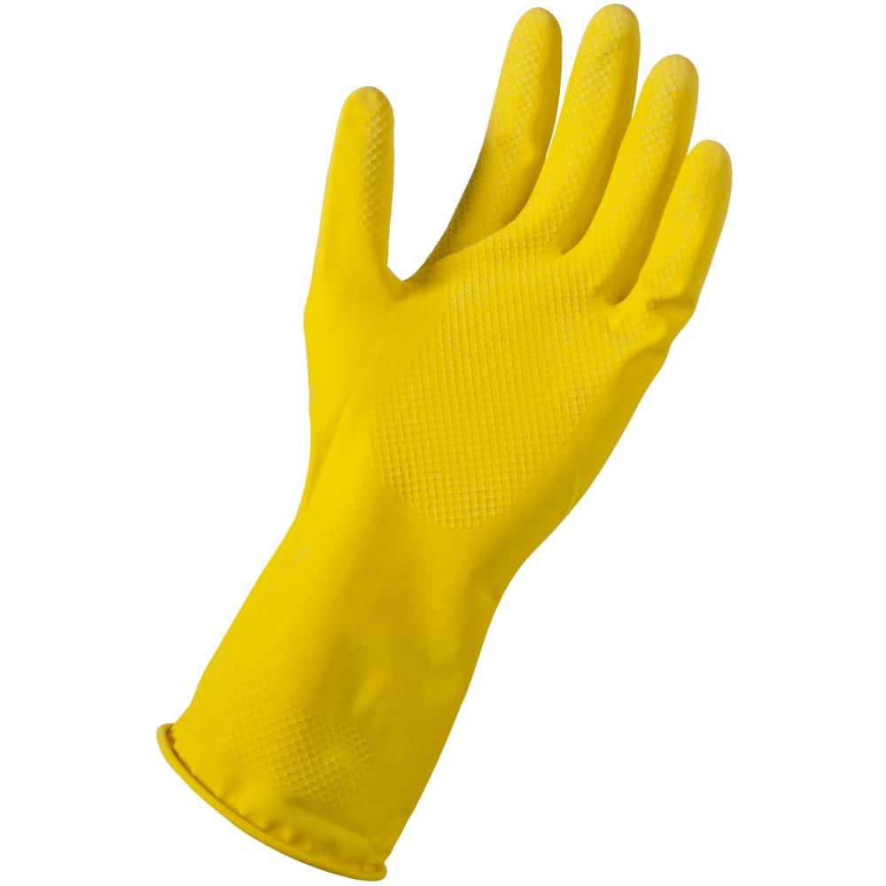 Grease Monkey Small/Medium Yellow Latex Reusable Gloves (24-Pair) 20088 ...
