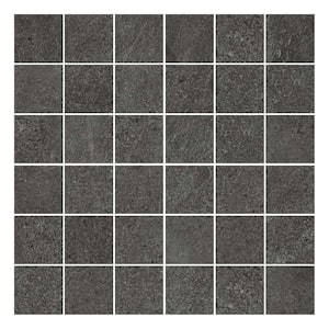 Ivy Hill Tile Monolith Charcoal Black 4 in. x 0.35 in. Organic Pattern ...