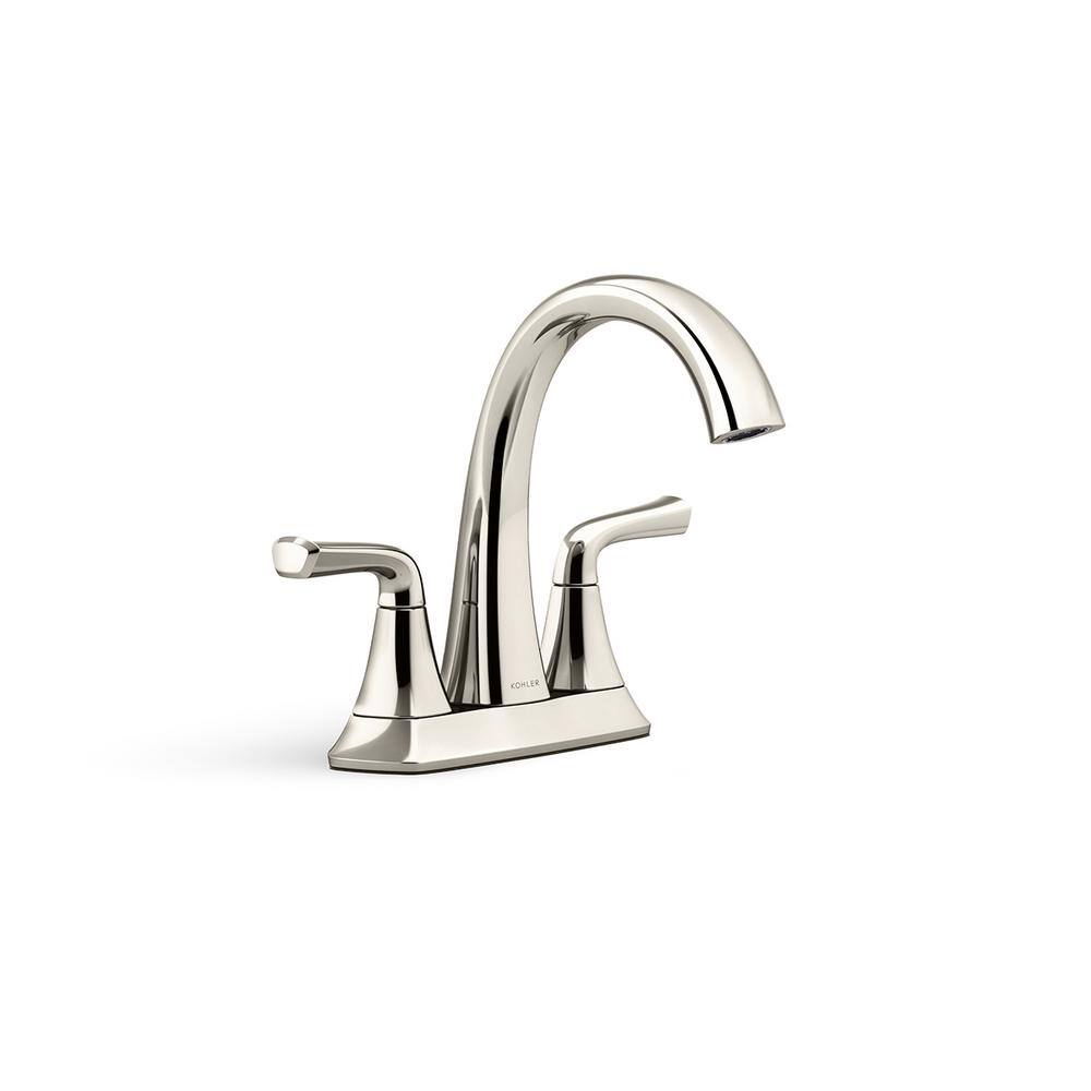 KOHLER Sundae 4 in. Centerset Double Handle Bathroom Faucet in Vibrant ...
