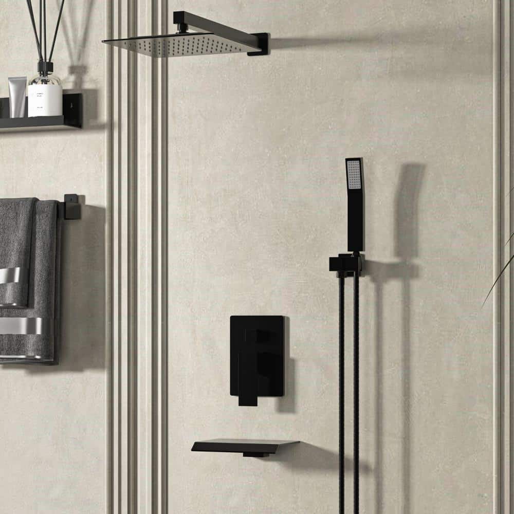 waterpar 10 in. 1-Jet Shower System with Fixed and Hand Shower Head in ...