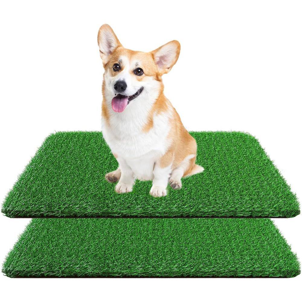 Afoxsos 18 x 28 in. Fake Grass Turf for Dogs, Artificial Grass Pee Pad for Puppy Potty Training ...