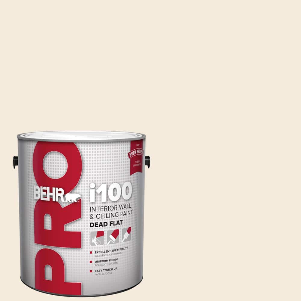 BEHR PRO 1 gal. #PPU5-10 Heavy Cream Dead Flat Interior Paint PR10501 ...