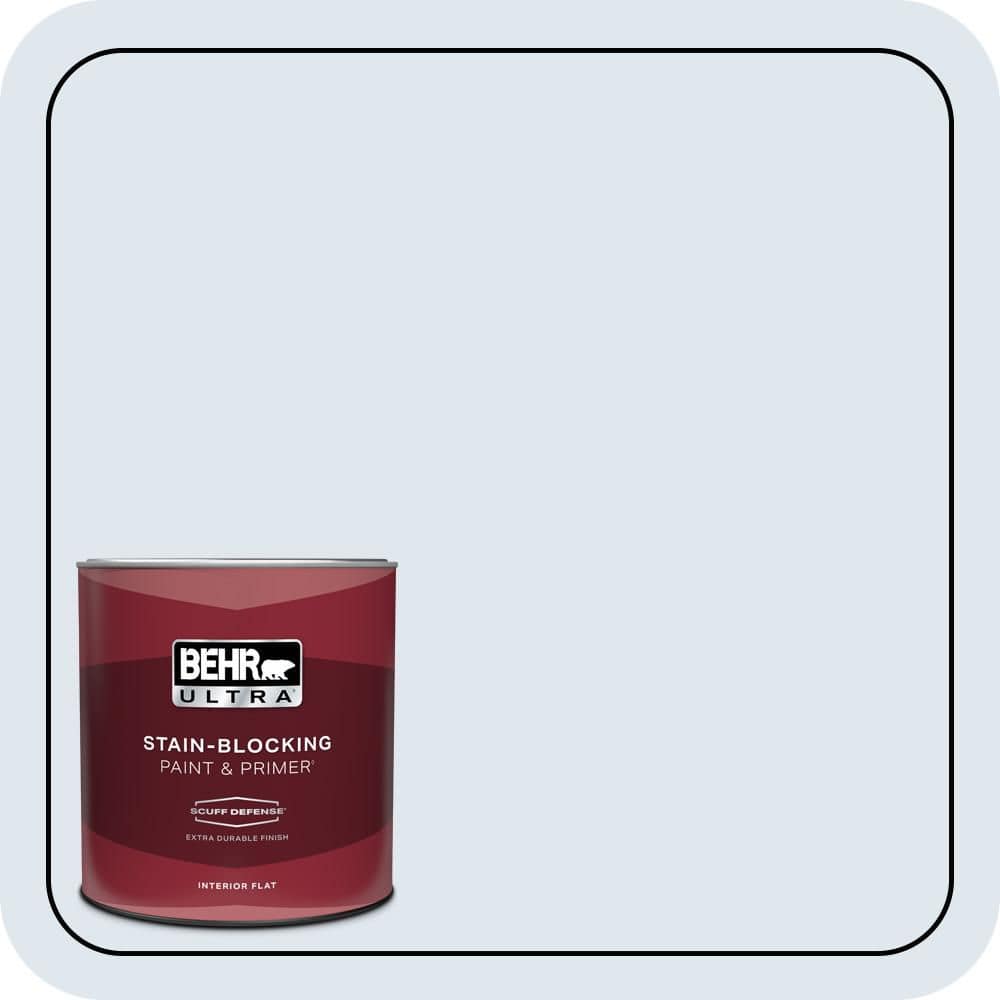 BEHR ULTRA 1 qt. #590C-1 Morning Haze Extra Durable Flat Interior Paint ...