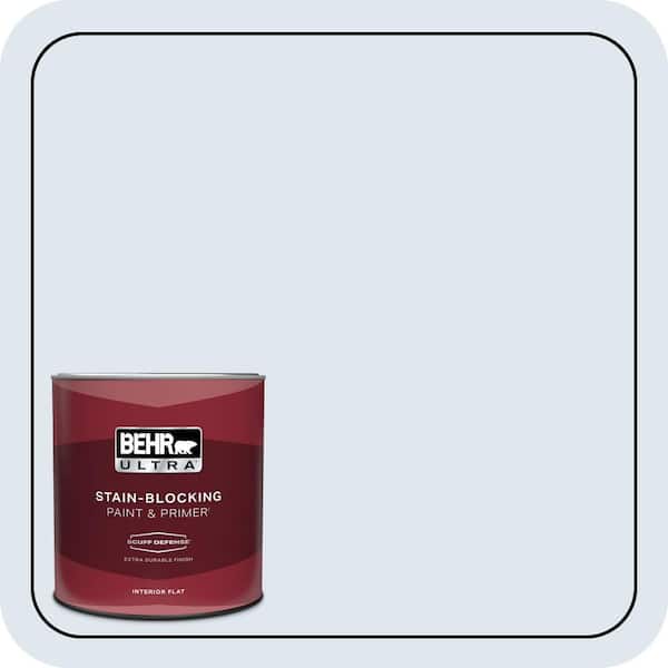 BEHR ULTRA 1 qt. #590C-1 Morning Haze Extra Durable Flat Interior Paint ...