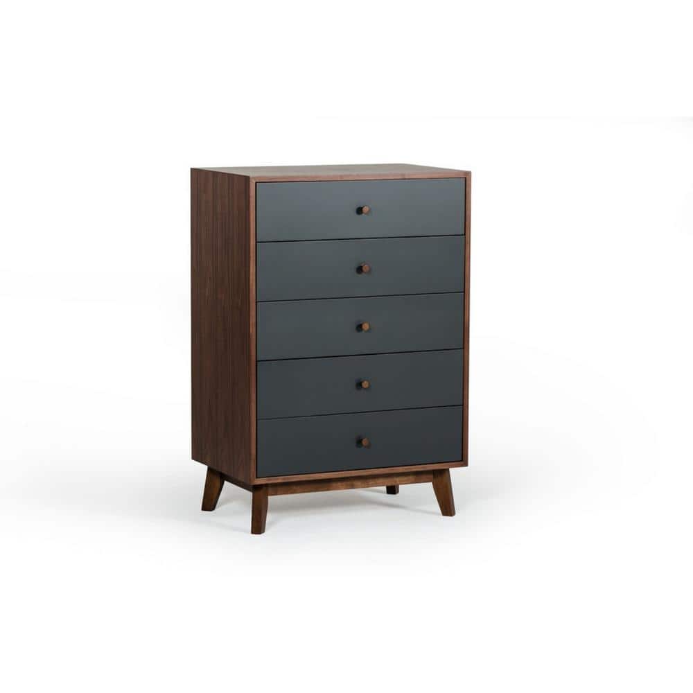 HomeRoots Valerie Multi-Colored 5 Drawers 30 in Chest of Drawers ...