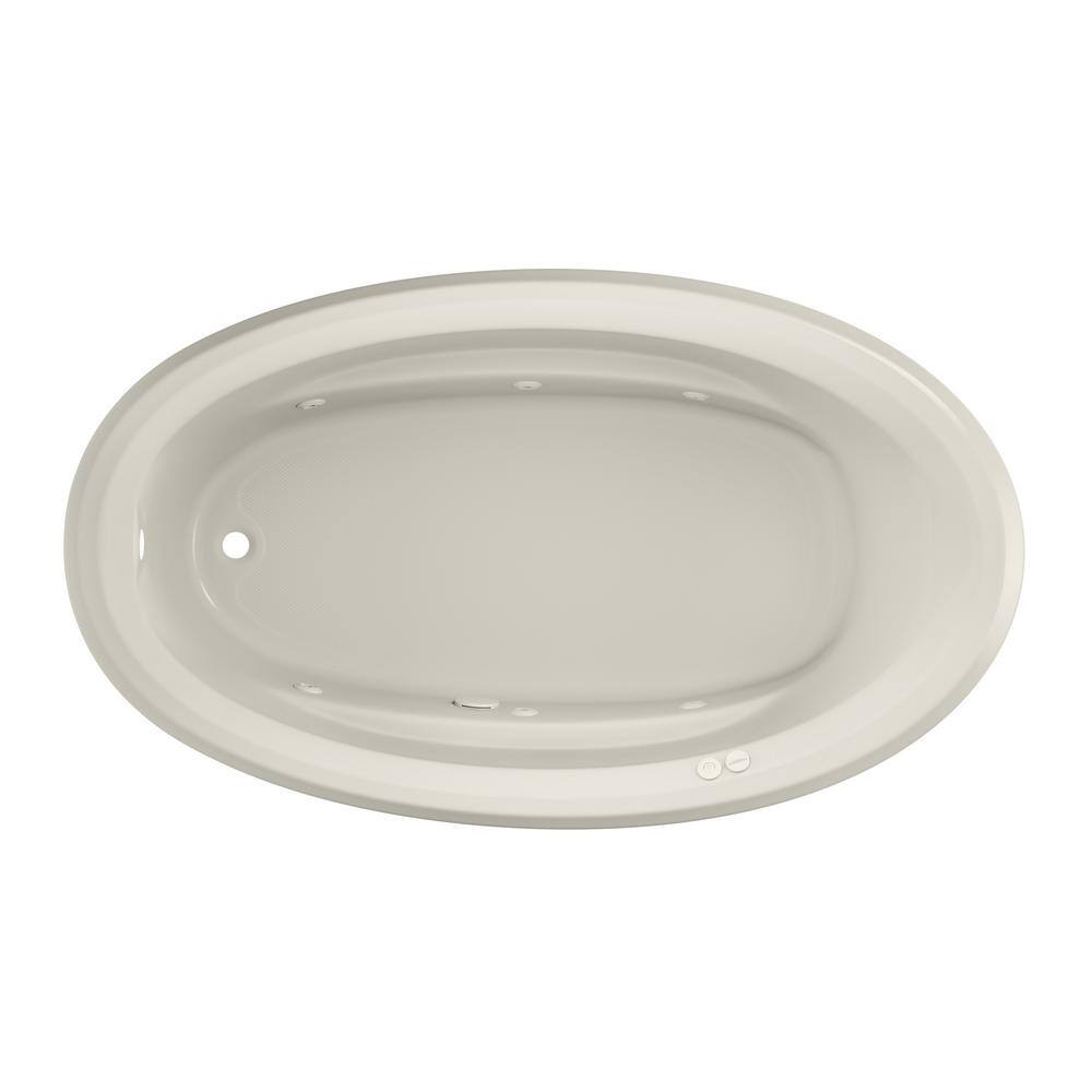 JACUZZI SIGNATURE 71 in. x 41 in. Oval Whirlpool Bathtub with Left ...
