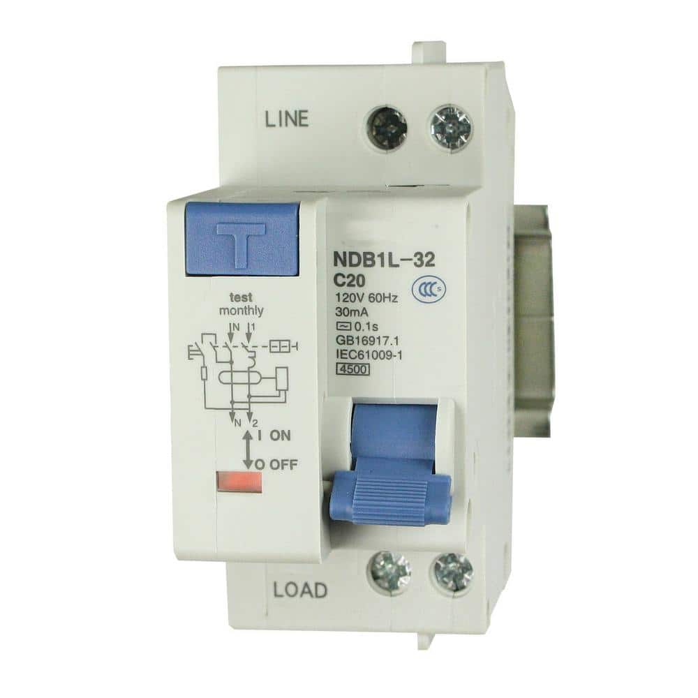 ASI 20 Amp 120Vac 1-Pole GFCI Circuit Breaker DIN Rail Mount NDB1L-32C-20-120V - The Home Depot