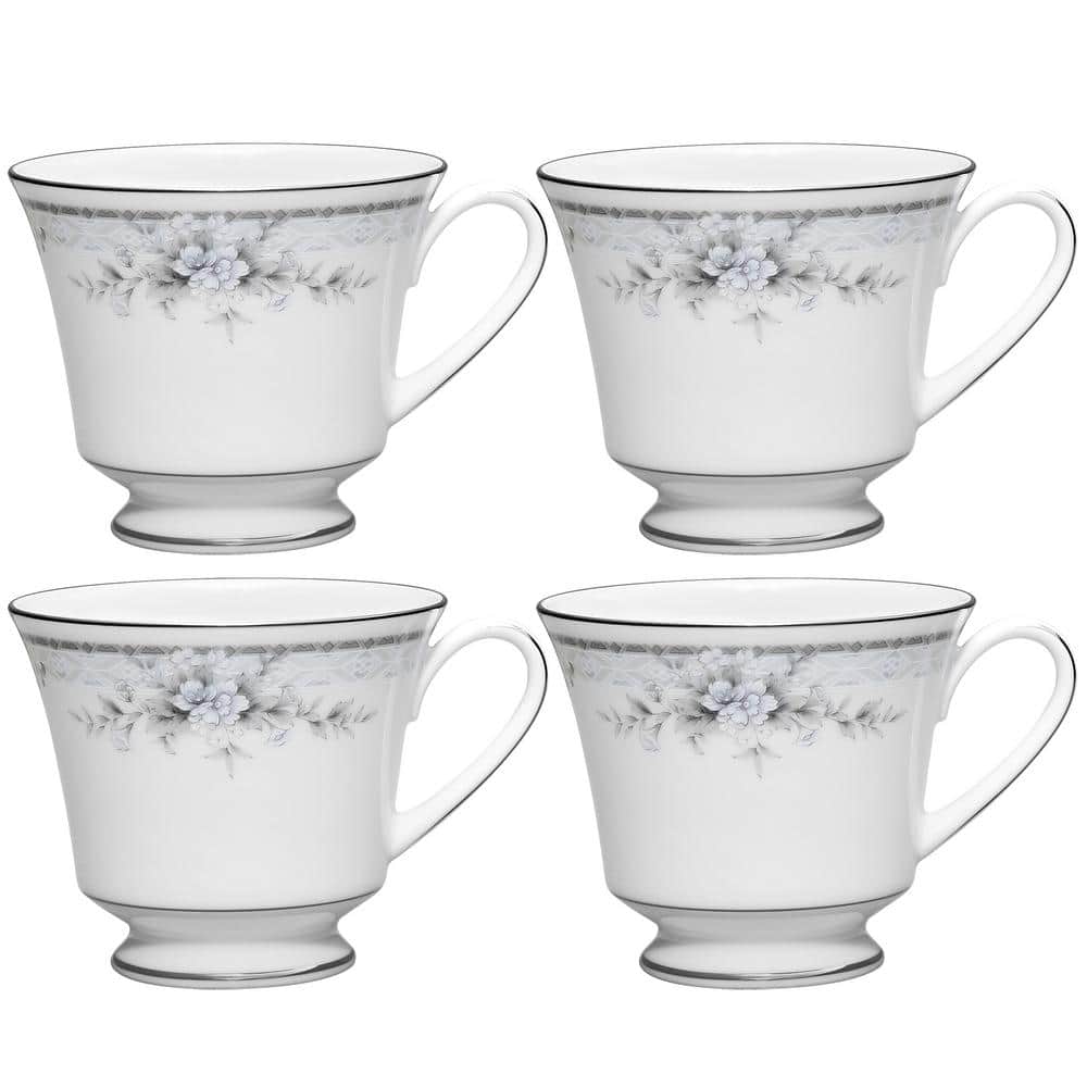 Noritake Sweet Leilani 8 fl. oz. (White) Porcelain Cups, (Set of 4 ...