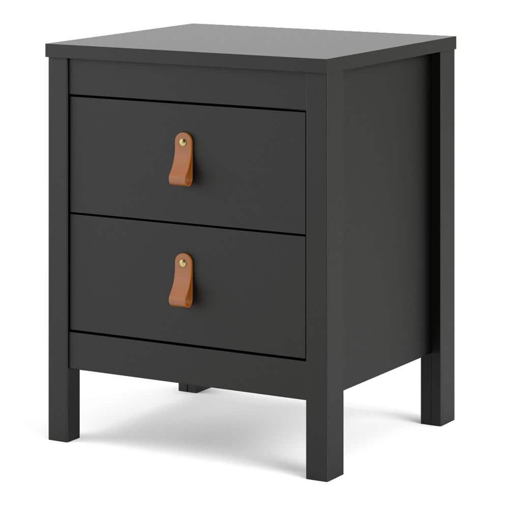 Tvilum Madrid 2-Drawer Black Matte Nightstand 79660gmgm - The Home Depot