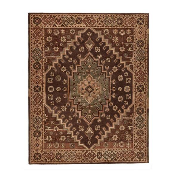 Home Decorators Collection Izmir Chocolate 8 ft. x 10 ft. Wool Tuft ...
