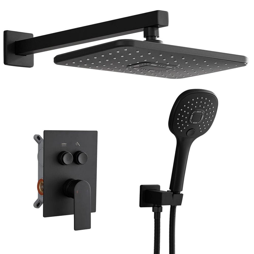 HOMEMYSTIQUE Single Handle 2-Spray Shower Faucet 2.5 Gpm with High ...