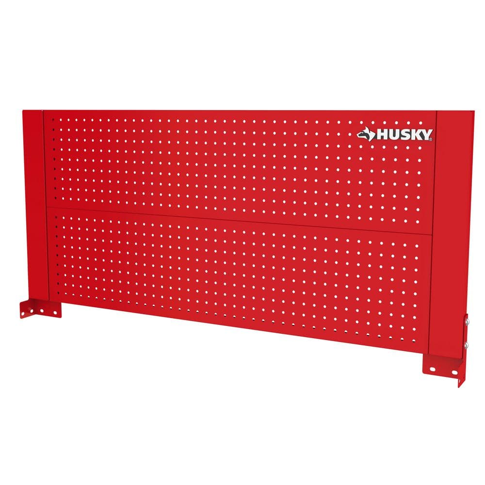 Husky 46 in. Gloss Red Steel Pegboard Attachment H46PEGBOARDRED - The ...