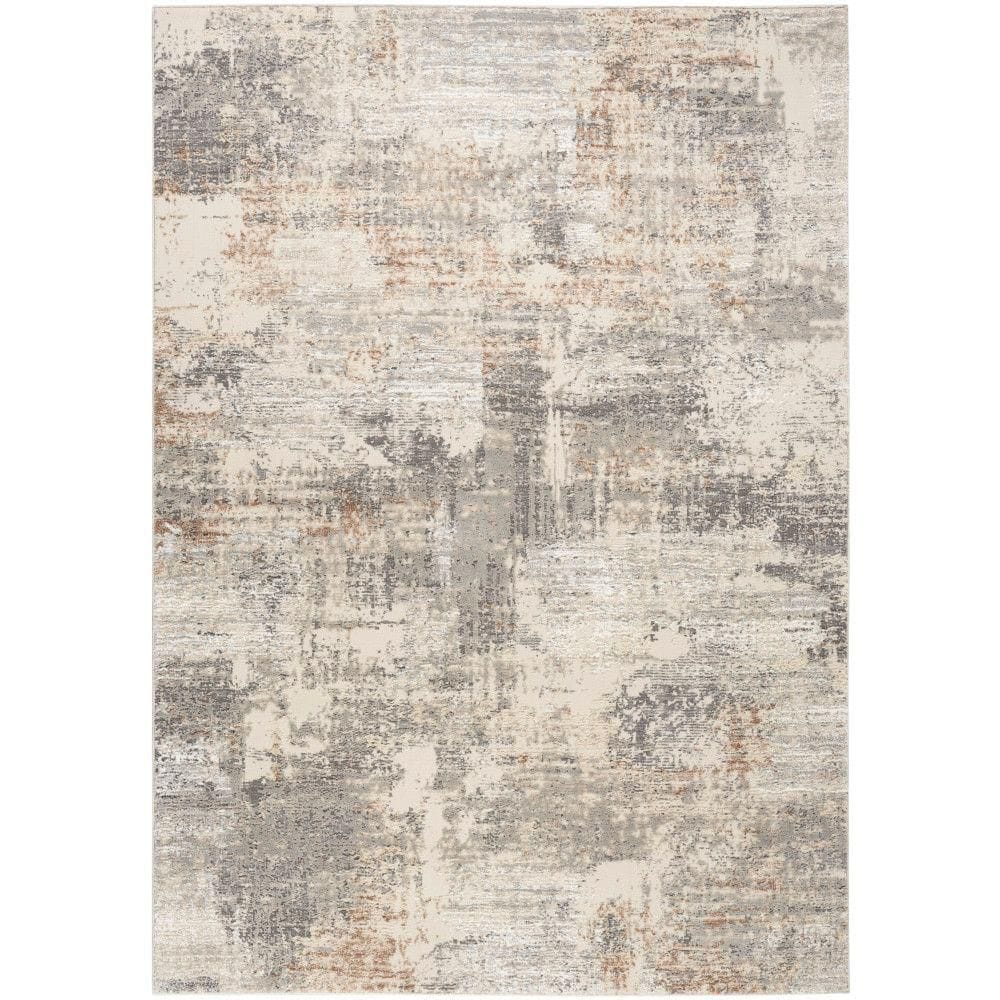 Nourison Eco-Friendly Beige Grey 6 ft. x 9 ft. Abstract Contemporary ...