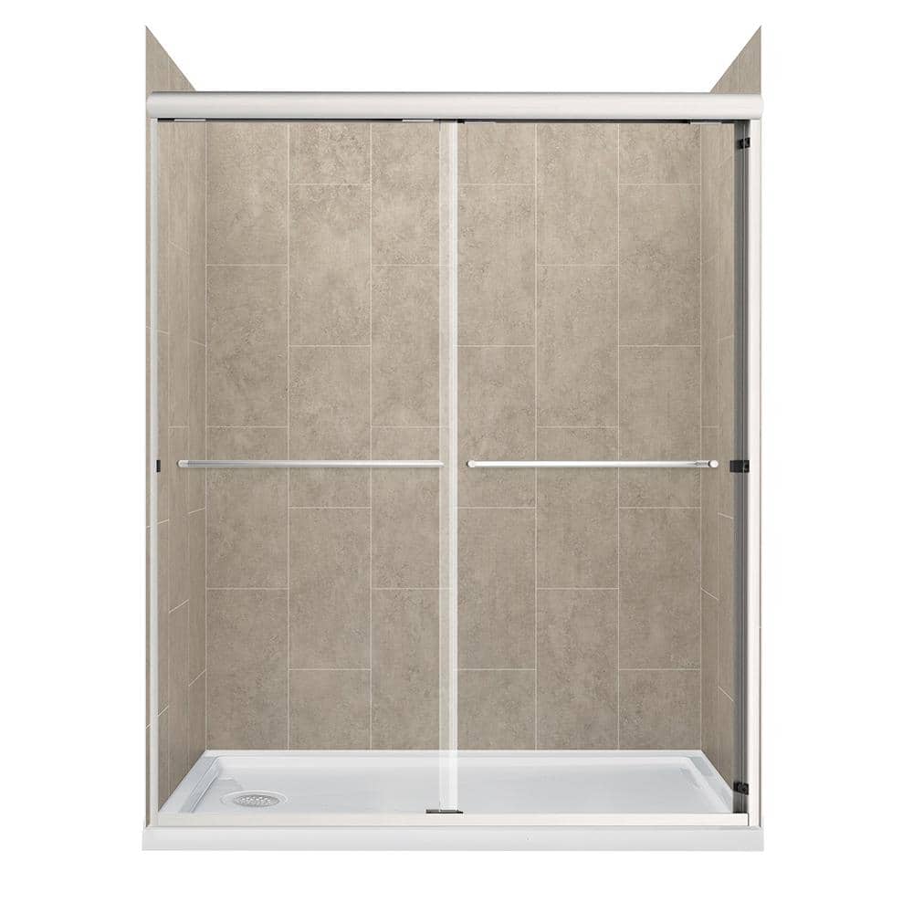 CRAFT + MAIN Cove 60 in. L x 30 in. W x 78 in. H Sliding Left Drain ...