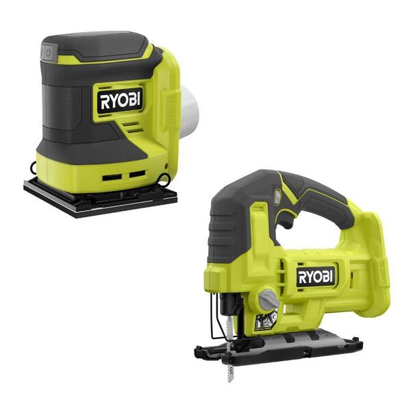 RYOBI ONE+ 18V Cordless 2-Tool Combo Kit with 1/4 Sheet Sander and Jig ...