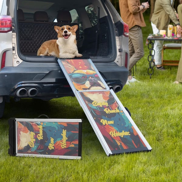 TRIXIE Heavy-Duty 69 in. Telescoping Pet Ramp, Lightweight Aluminum ...