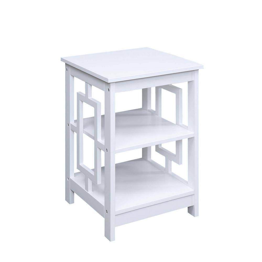Convenience Concepts Town Square 23.50 in. White Wood End Table S20-362 ...