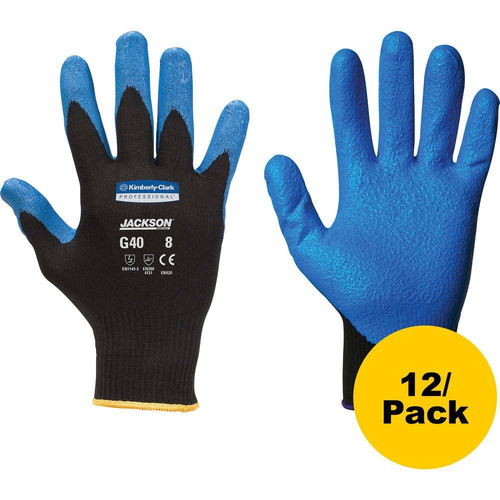 KLEENGUARD G40 Black/Blue Foam Nitrile Coated Gloves (6-Pairs) KCC40227 ...