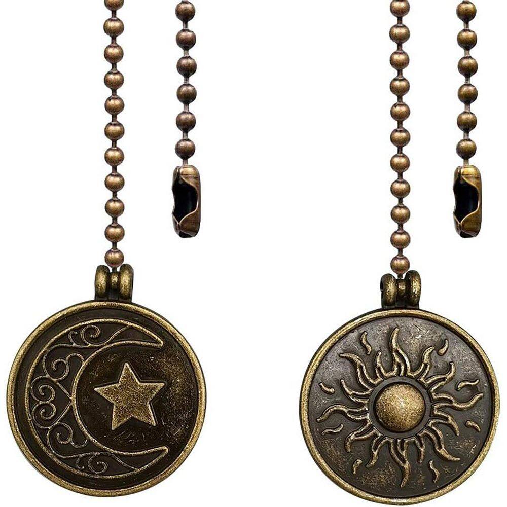 phyfalip 12 in. Bronze Ceiling Fan Pull Chains with Connector 2-Pack ...