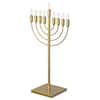 Vintiquewise Gold Finish Modern Contemporary Hanukkah Menorah with LED ...