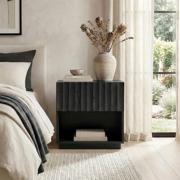 Meyer&Cross Jason Black Grain 1 Drawer 15.5 in. W Nightstand NS2518 ...