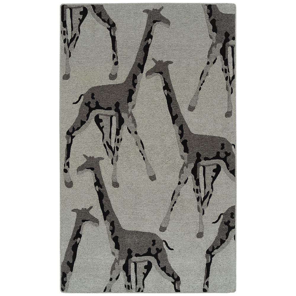 Kaleen Forever Fauna Grey 5 ft. x 8 ft. Animal Print Area Rug HFA01-75-58 - The Home Depot