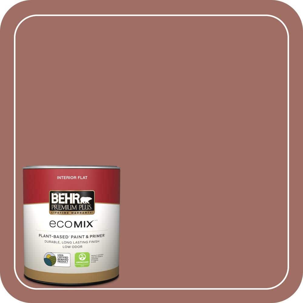 BEHR PREMIUM PLUS 1 qt. #190F-5 Brandy Flat EcoMix Plant-Based Interior ...