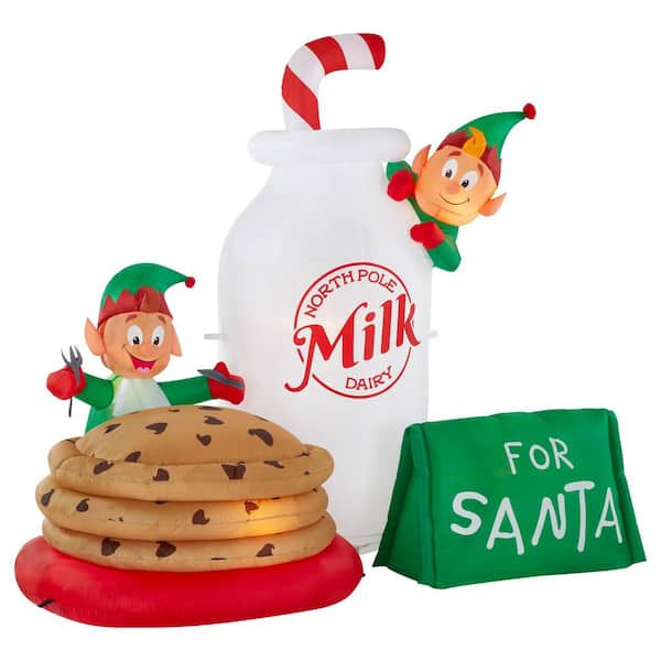 Buy 6 ft Elves With Milk and Cookies Holiday Inflatable Online at ...