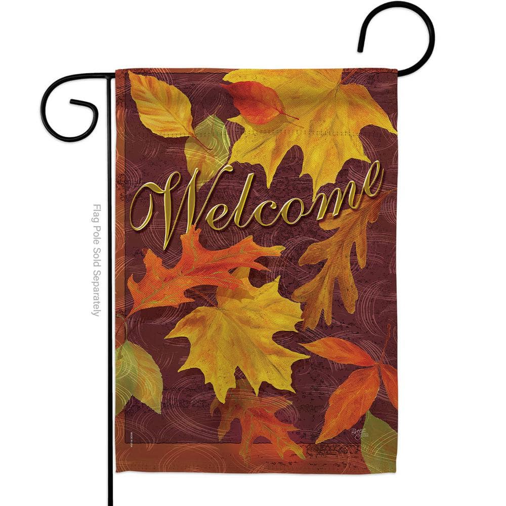 Breeze Decor 13 in. x 18.5 in. Fall Leaves Garden Flag Double-Sided ...