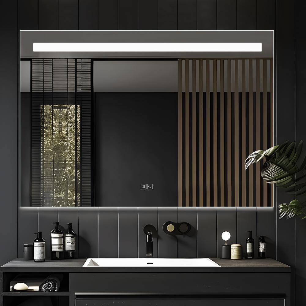 NEUTYPE 28 in. W x 39 in. H Rectangular Frameless Anti-Fog Wall-Mounted ...