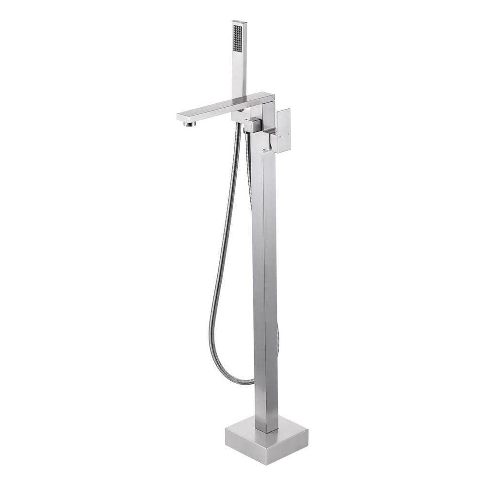 ALEASHA Single Handle Waterfall Free Standing Brass Bathtub Faucet with ...