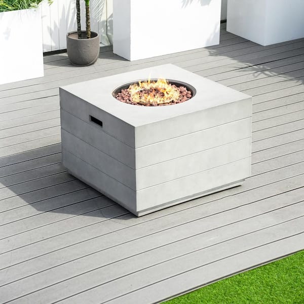 DIRECT WICKER Numa Grey Square Composite Outdoor Fire Pit Table DWG ...