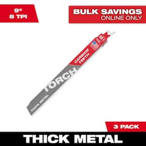 Milwaukee 9 in. 8 TPI TORCH Nitrus Carbide Teeth Metal Cutting SAWZALL ...