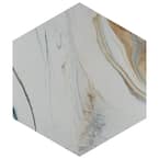 Merola Tile Gaudi Hex White 8-5/8 in. x 9-7/8 in. Porcelain Floor and ...