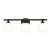 Neoma 21.75 in. 3 Light Matte Black Vanity Light with Opal Etched Glass ...