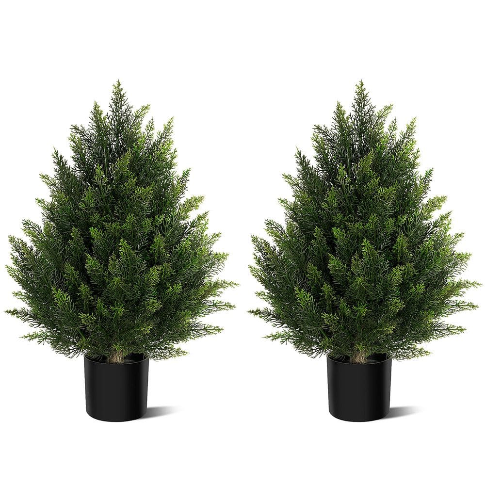 Vitalismo 2 ft. Artificial Cedar Topiary Trees Indoor/Outdoor Faux ...
