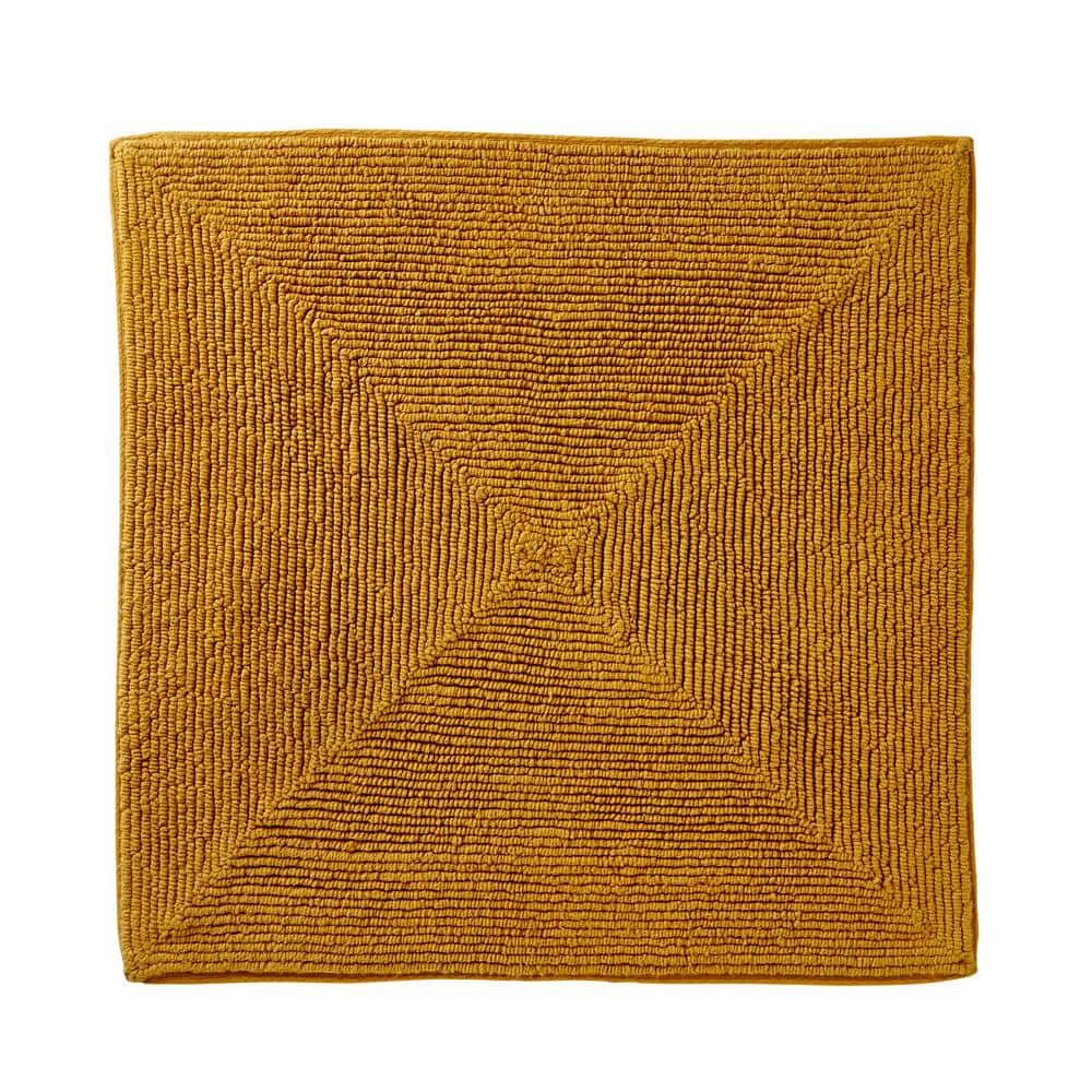 Ombre Yellow 25 in. W x 25 in. L 100% Cotton Bath Mat Rug ...