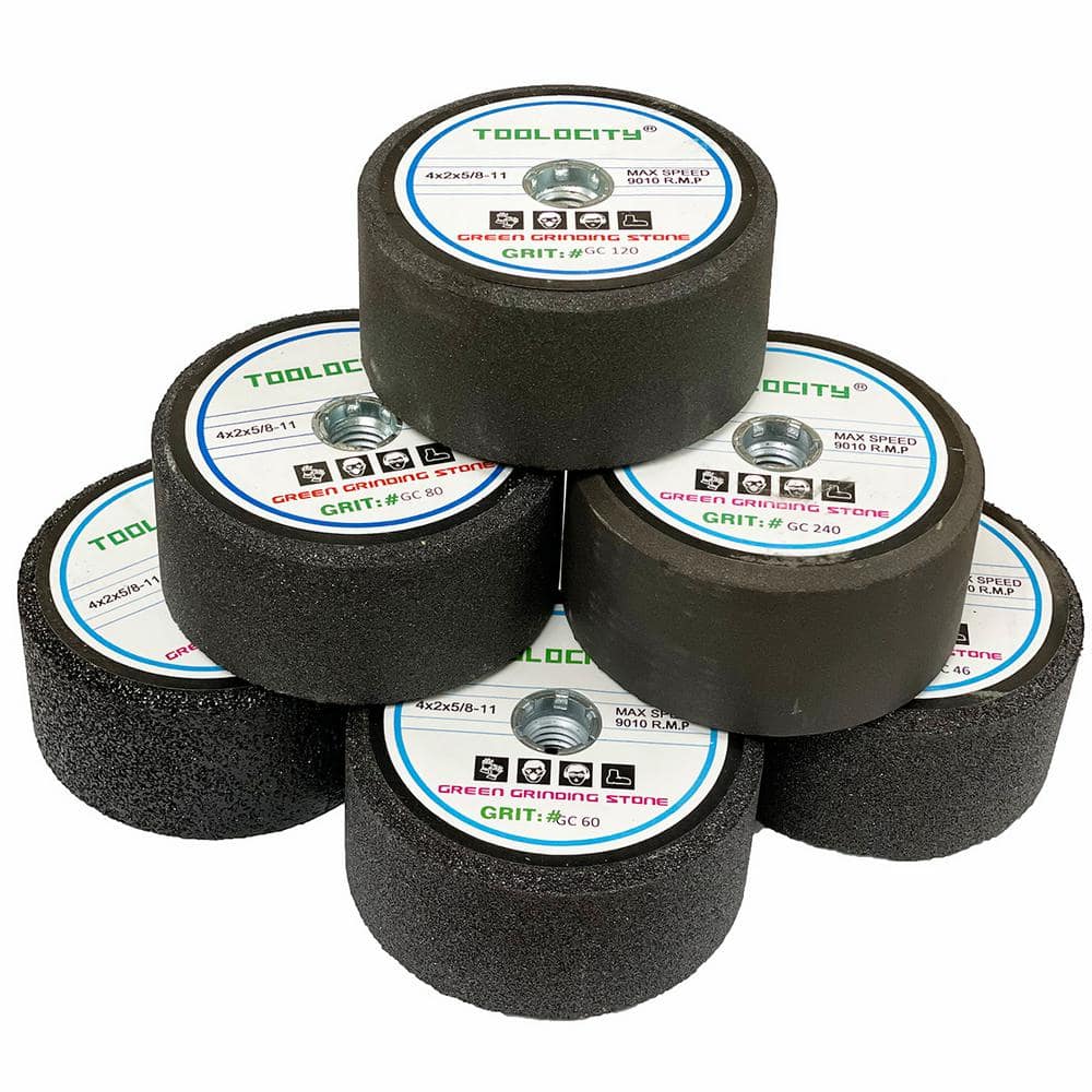 Toolocity 4 in. Silicon Carbide Green Grinding Stones 5/8-11 Thread for ...