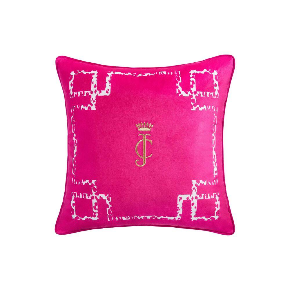 JUICY COUTURE Lattice Hot Pink Animal Print Embroidered Polyester 20 in ...