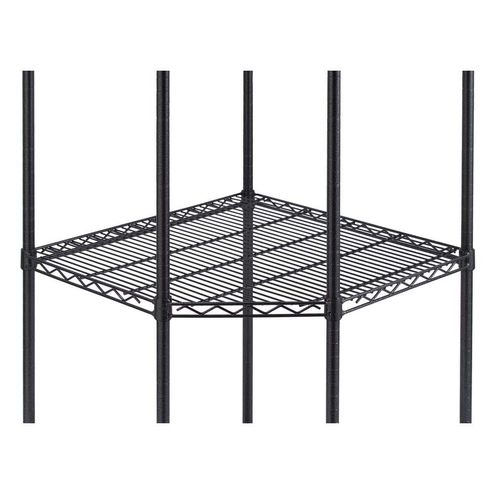 TRINITY TBFPBA-0927 PRO Black 4-Tier Corner Steel Wire Garage Storage ...
