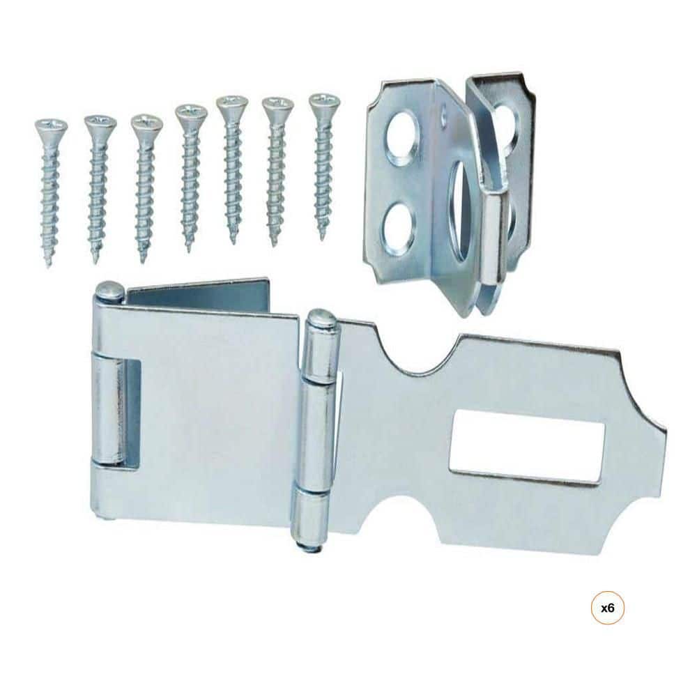 Everbilt 3 in. Zinc-Plated Double Hinge Safety Hasp (6-Count) - The ...