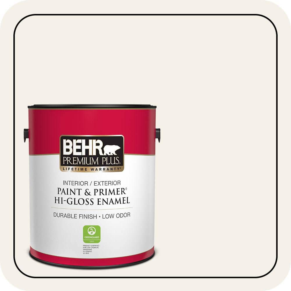 BEHR PREMIUM PLUS 1 gal. #W-B-200 Popped Corn Hi-Gloss Enamel Interior ...