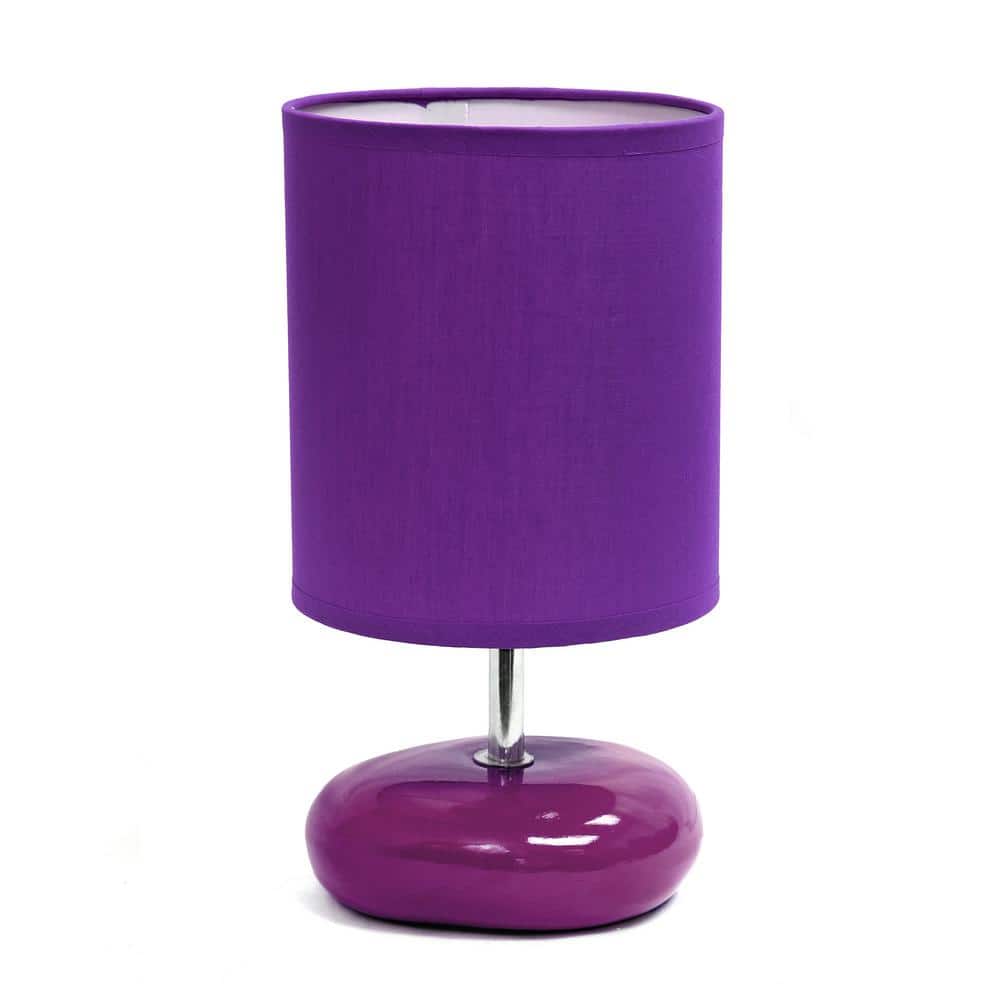 Creekwood home 10.24 in. Purple Traditional Mini Round Rock Table Lamp ...